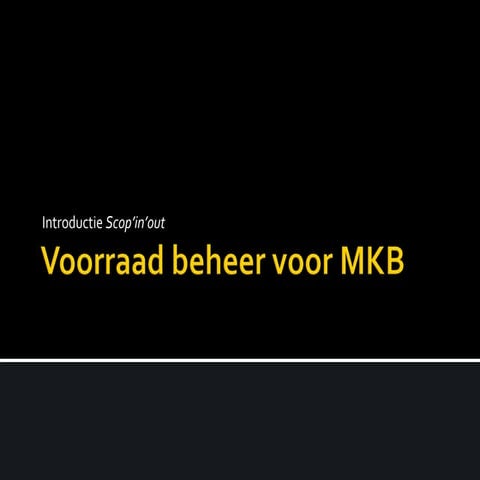 Scopinout voor MKB | PPT