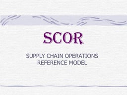Scor model | PDF