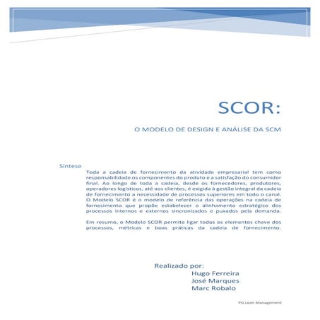 O Modelo SCOR | PDF