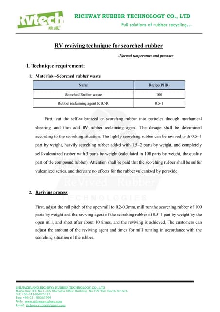 Rv2101 rubber recycling technique | PDF