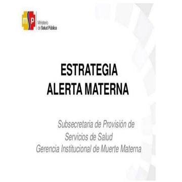 SCORE MAMA - ESTRATEGIA ALERTA MATERNA, MSP ECUADOR | PDF