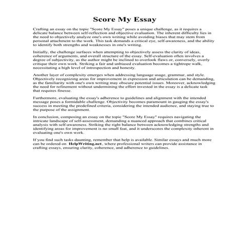 Score My Essay.pdf | Homework and Study | Education