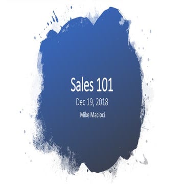 Sales 101 - Version 1 | PDF