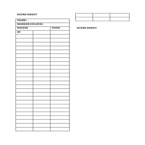Score sheet | DOCX