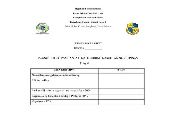 United Nations Criteria for Judging 2023 | DOCX