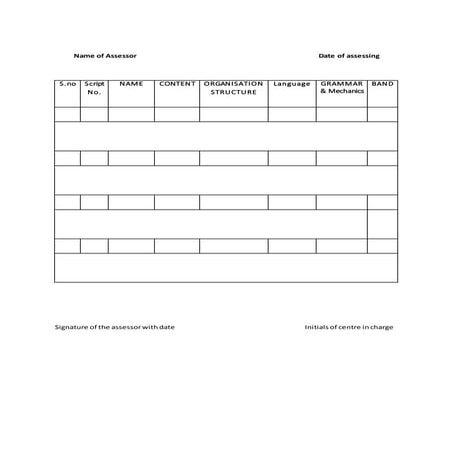 Scoring sheet | DOCX