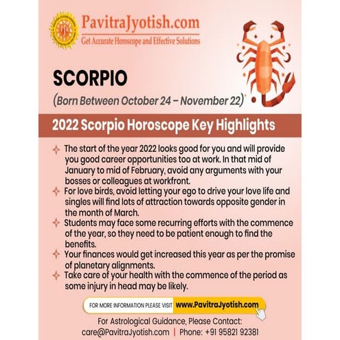 Scorpio 2022 Horoscope Predictions Ppt