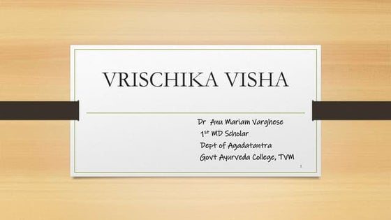 VISHA.pptx Visha samprapti and visha classification | PPT