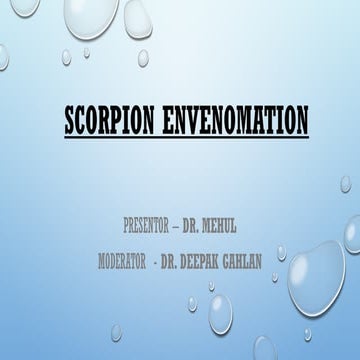SCORPION ENVENOMATION - Pathophysiology, Clinical Features And ...
