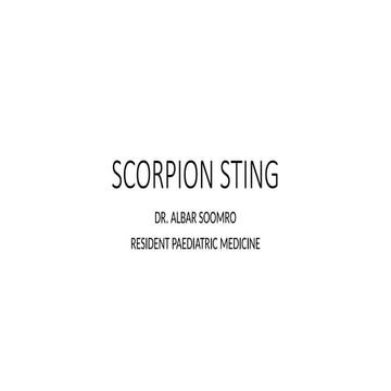Scorpion Sting management in pediatrics ICU | PPTX