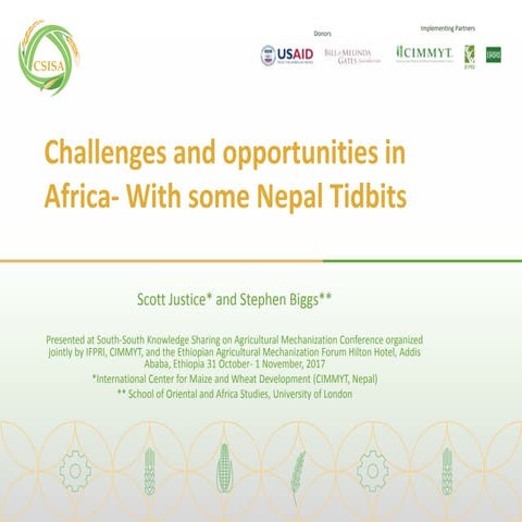 Challenges and opportunities in Africa- With some Nepal Tidbits | PPTX