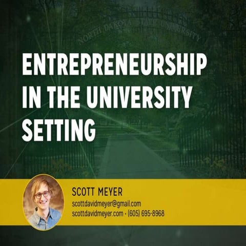 Entrepreneurship in the University Setting | PPT