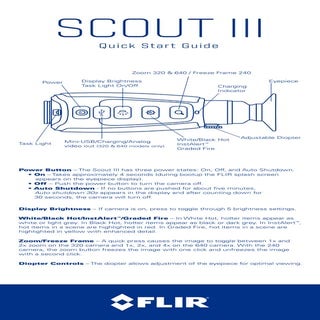 Quickstart Guide | Flir Scout III | Optics Trade | PDF