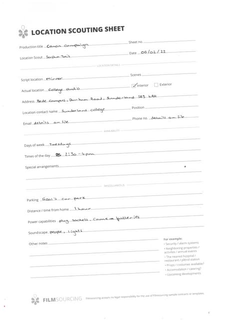 Location scouting | PDF