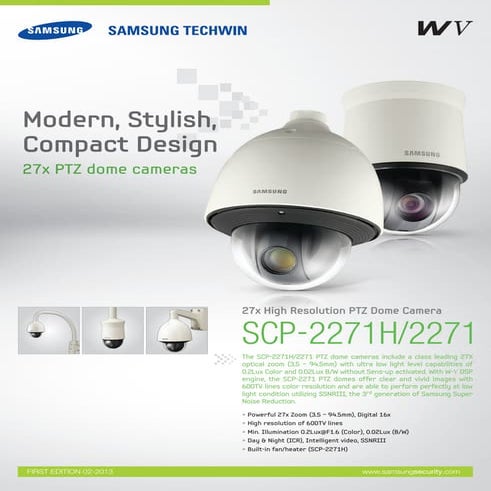 Samsung Techwin SCP-2271H Data Sheet | PDF