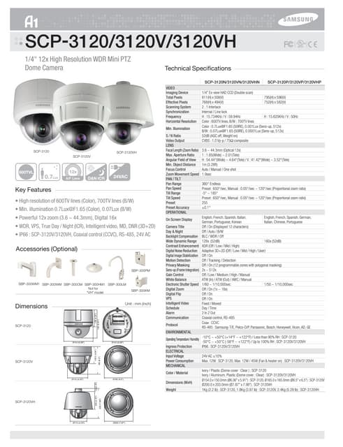 Samsung Techwin SCD-6081R Data Sheet | PDF | Cameras and Camcorders | Consumer Electronics