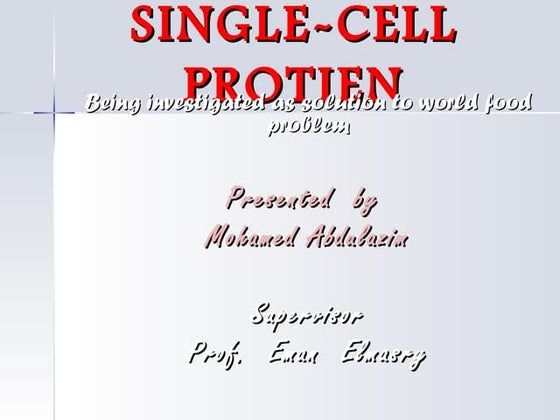 Single cell protein | PPTX