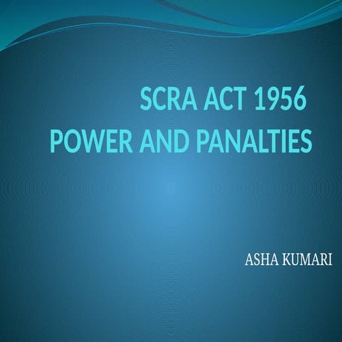 SCRA ACT 1956 Security Market Operation.pptx | Business | Business and ...