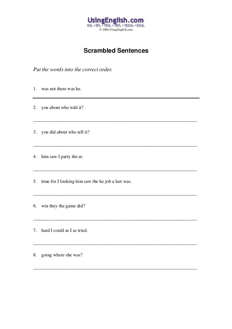 Scrambled Sentences scrambled-sentences