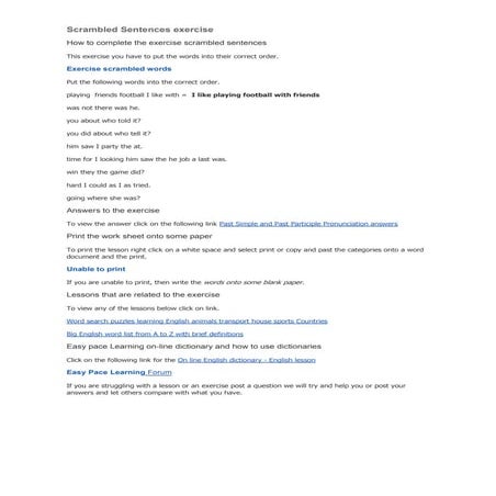 Scrambled sentences | DOC