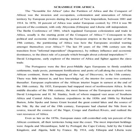 Scramble for africa | DOCX