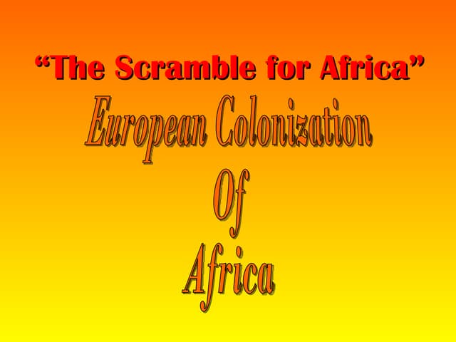 African colonization powerpoint | PPT