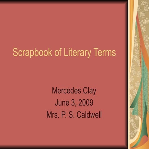 Scrapbook Of Literary Terms Sadie | PPT