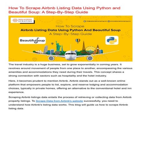 Scrape Airbnb Listings Data Using Python | PDF