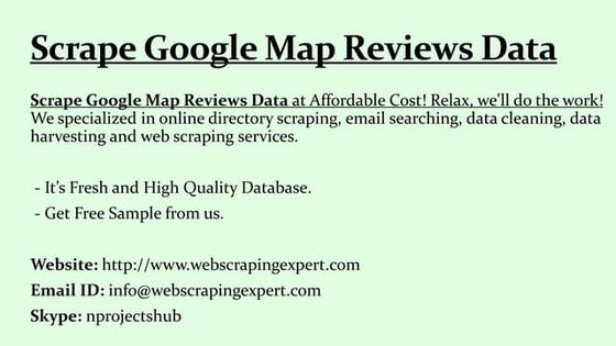 Scraping Data from Google Map | PPT