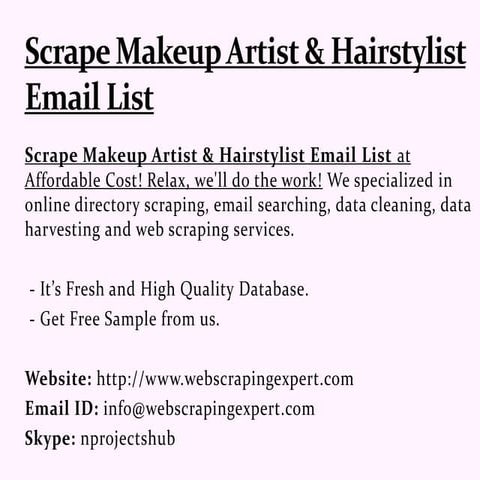 Scrape Makeup Artist & Hairstylist Email List | PPTX