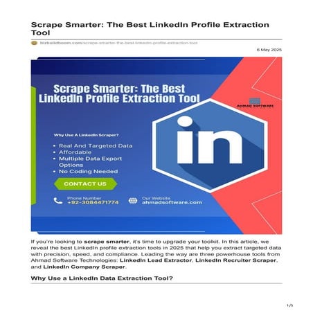 Scrape Smarter The Best LinkedIn Profile Extraction Tool.pdf