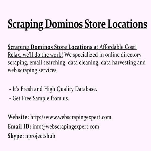 Scraping Dominos Store Locations | PPT