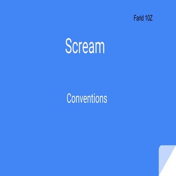 Scream Conventions | PPTX | Horror | Genres