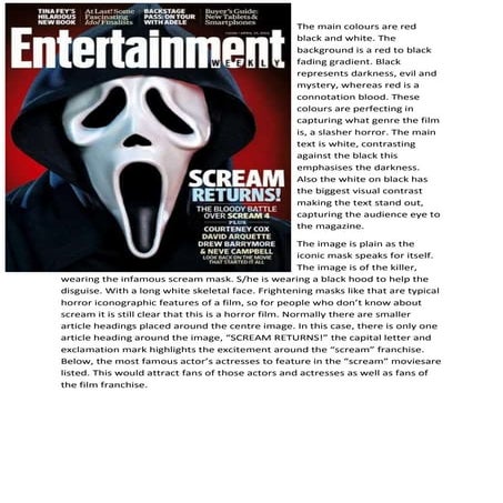 Scream 4 magazine analysis | DOCX