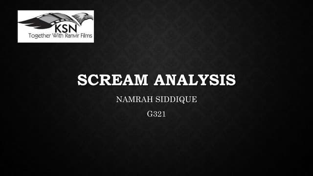 Scream opening scene analysis | PPTX
