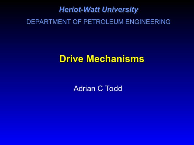 Reservoir Primary Recovery Mechanisms | PPTX