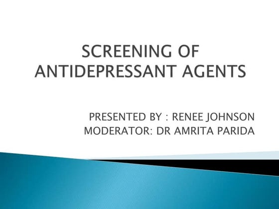 Screening Models of Antidepressants Drugs | PPTX | First Aid | Injuries