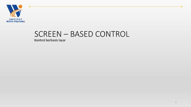Screen based controls in HCI | PPTX