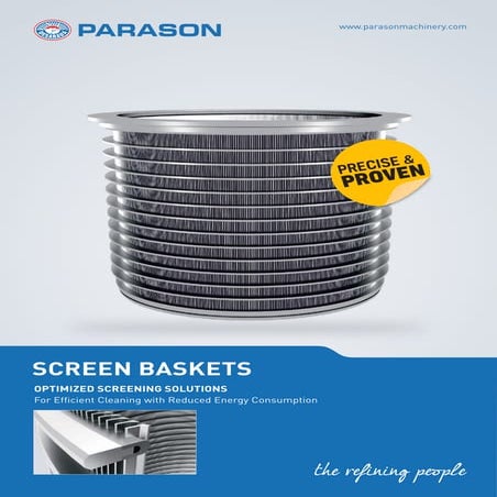 Buy Best Screen Basket For Stock Preparation in Paper Mills | PDF