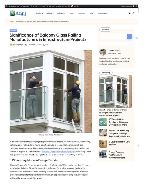 Importance of Balcony Glass Railing in large Apartment Buildings | PDF
