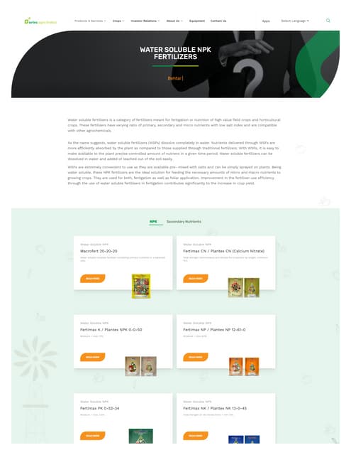 Micronutrients and Fertilizers for plants, crops, and more - Aries Agro ...