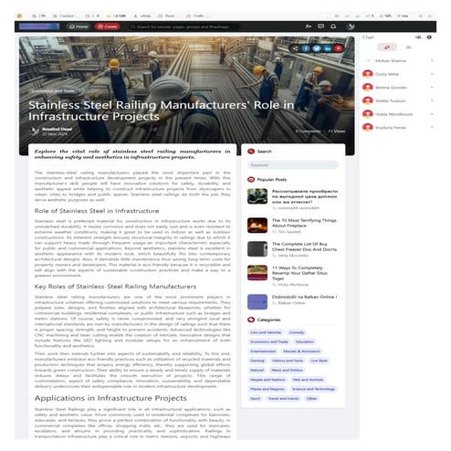 Stainless Steel Railing Manufacturers' Role in Infrastructure Projects | PDF