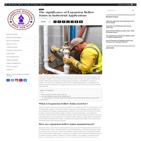 The significance of Expansion Bellow Joints in Industrial Applications ...