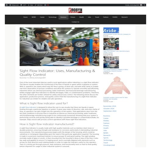 Sight Flow Indicator: Uses, Manufacturing & Quality Control | PDF