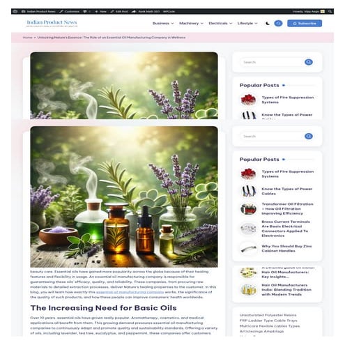 Unlocking Nature’s Essence: The Role of an Essential Oil Manufacturing ...