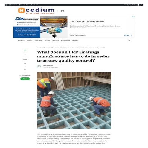 What does an FRP Gratings manufacturer has to do in order to assure ...