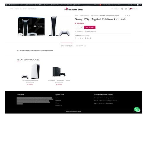 Sony PS5 Digital Edition Console | PDF