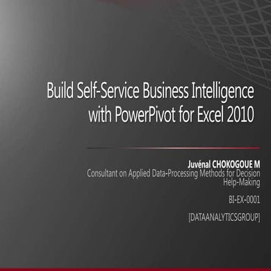 Screen Cast I Build Self Service Bi With Powerpivot For Excel Ppt