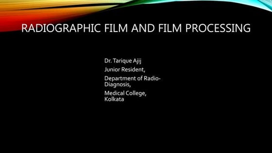 Screen Film Radiography | PPT