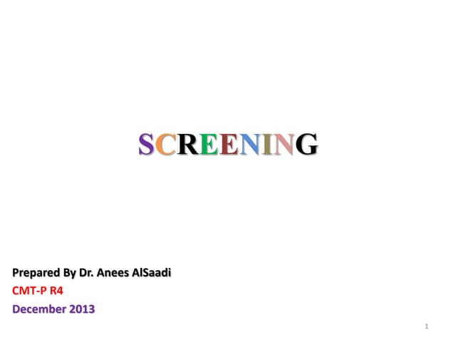 Types of Screening | PPT